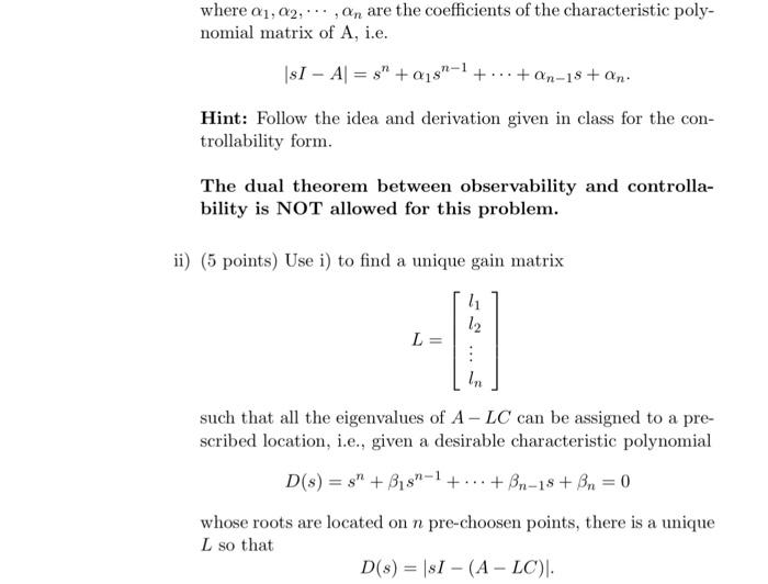 Solved (15 points) Consider the single output, n-dimensional | Chegg.com