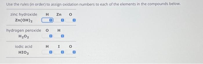 Solved Determine the oxidation state for each of the | Chegg.com