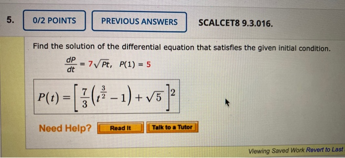 Solved 0/2 POINTS PREVIOUS ANSWERS SCALCET8 9.3.016. Find | Chegg.com