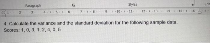 Solved 4. Calculate the variance and the standard deviation | Chegg.com