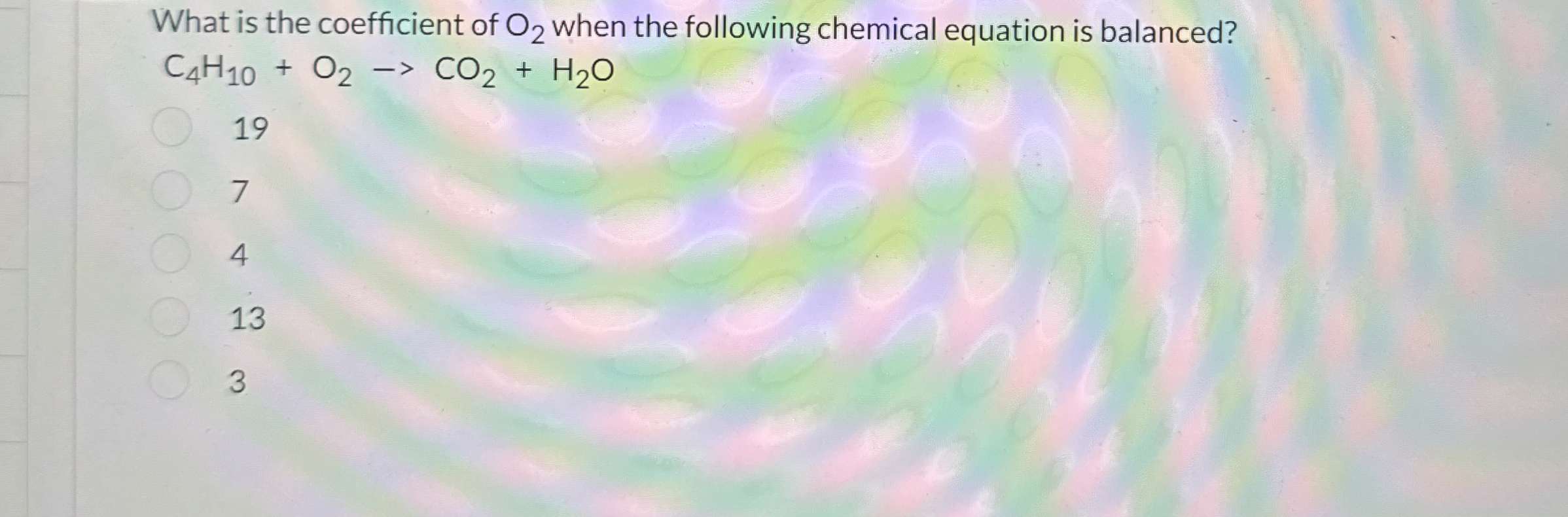 Solved What is the coefficient of O2 ﻿when the following | Chegg.com