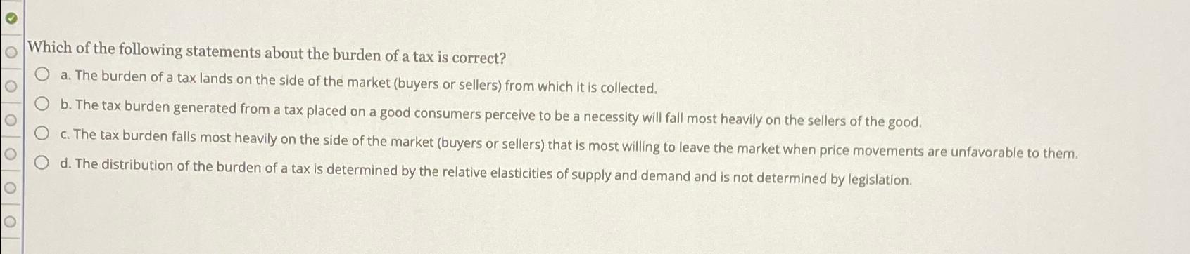 Solved Which of the following statements about the burden of | Chegg.com