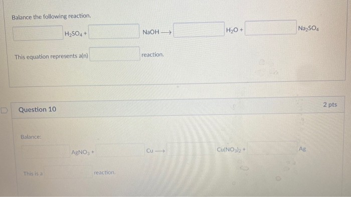 Solved Balance the following reaction. NaOH → H₂O+ Na2SO4 | Chegg.com