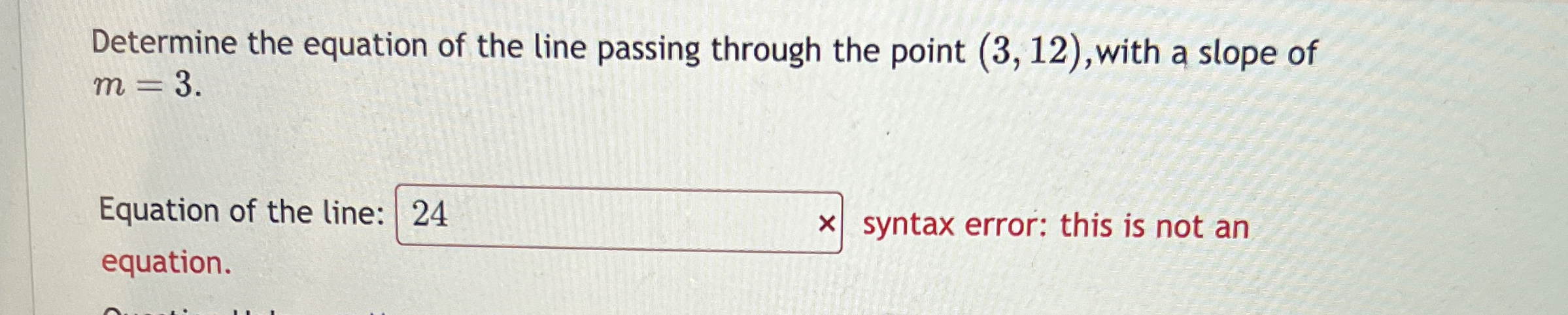 Solved Determine the equation of the line passing through | Chegg.com