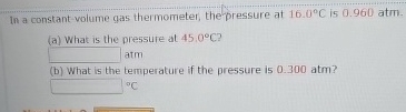 Solved In a constant volume gas thermometer, the pressure at | Chegg.com