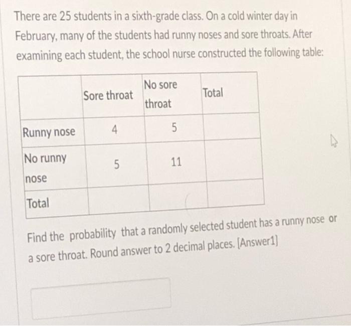 Solved There are 25 students in a sixth-grade class. On a | Chegg.com