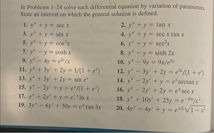 Solved In Problems 1−24 solve each differential equation by | Chegg.com