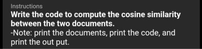 Instructions Write the code to compute the cosine | Chegg.com