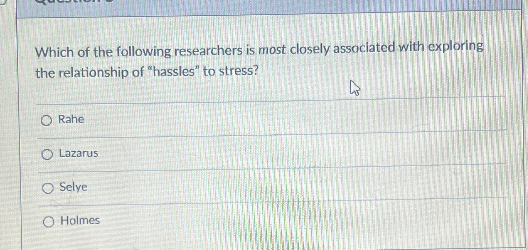 Solved Which of the following researchers is most closely | Chegg.com