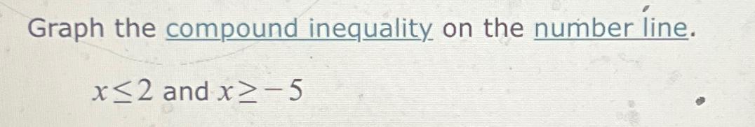 Solved Graph the compound inequality on the number line.x≤2 | Chegg.com