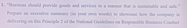 Solved "Business should provide goods and services in a | Chegg.com