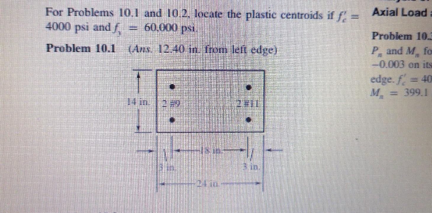 Solved Axial Load For Problems 10.1 and 10.2. locate the | Chegg.com