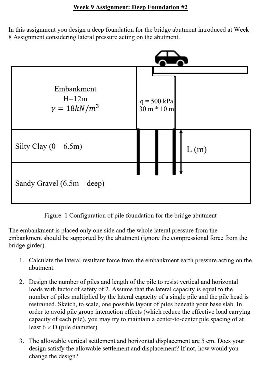 Solved Week 9 Assignment: Deep Foundation \#2 In this | Chegg.com