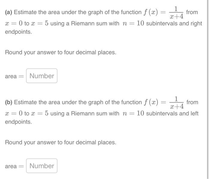 Solved A Estimate The Area Under The Graph Of The Function