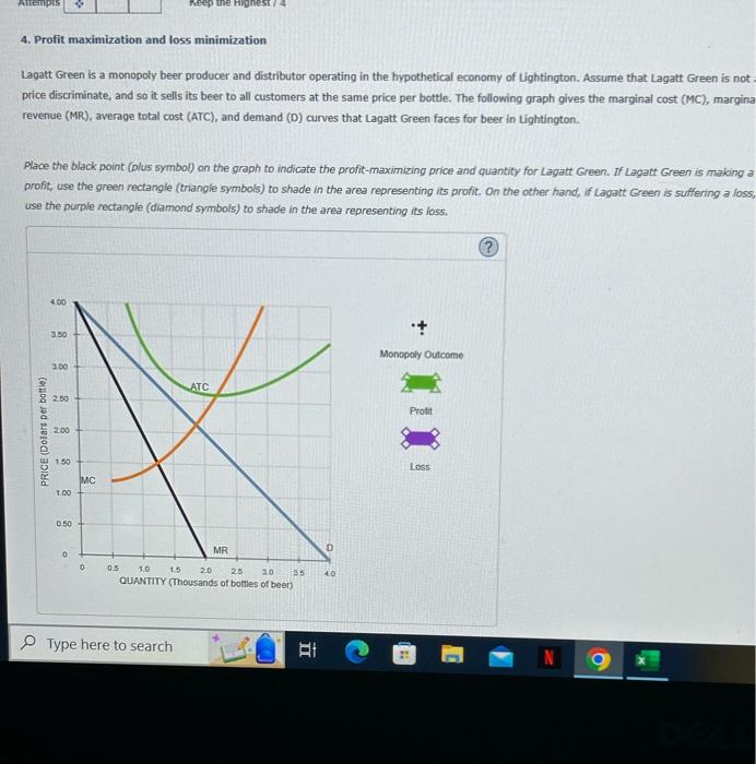 Solved 4. Profit maximization and loss minimization Lagatt | Chegg.com