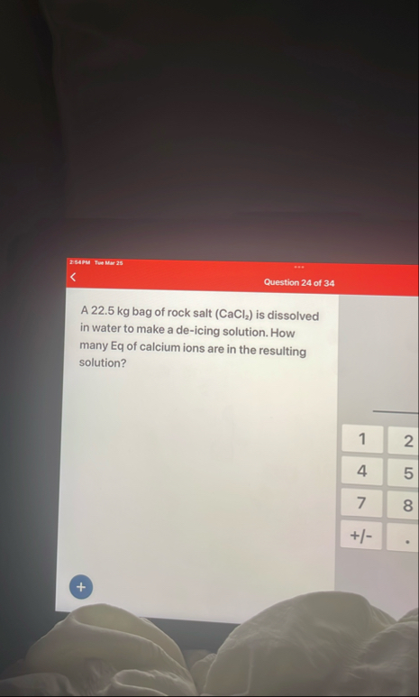 Solved Question 24 ﻿of 34A 22.5 ﻿kg bag of rock salt (CaCl2) | Chegg.com