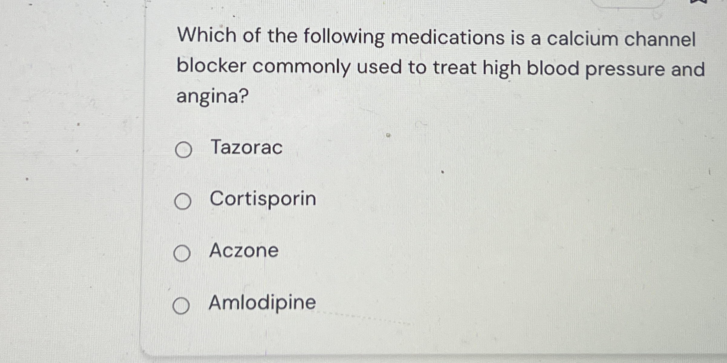 Solved Which of the following medications is a calcium | Chegg.com