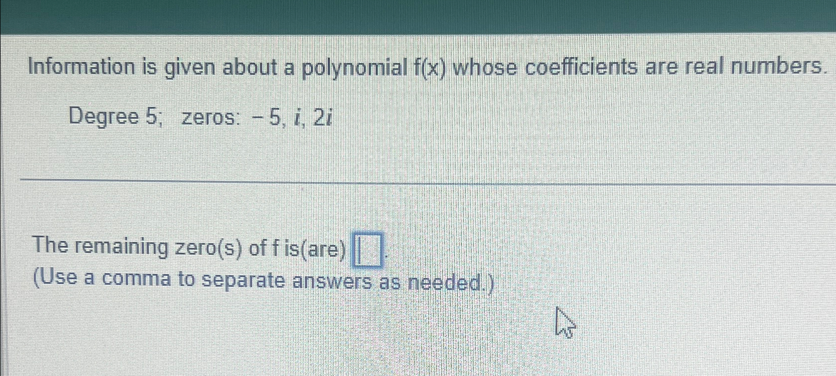 Solved Information is given about a polynomial f(x) ﻿whose | Chegg.com