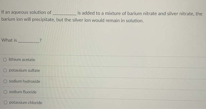 Solved If an aqueous solution of is added to a mixture of | Chegg.com