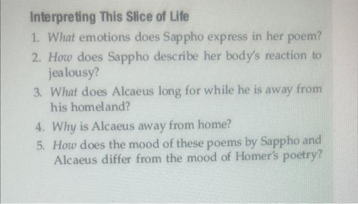 Interpreting This Slice of Life 1. What emotions does | Chegg.com
