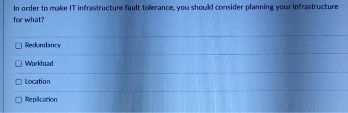 Solved In Order To Make It Infrastructure Fault Tolerance