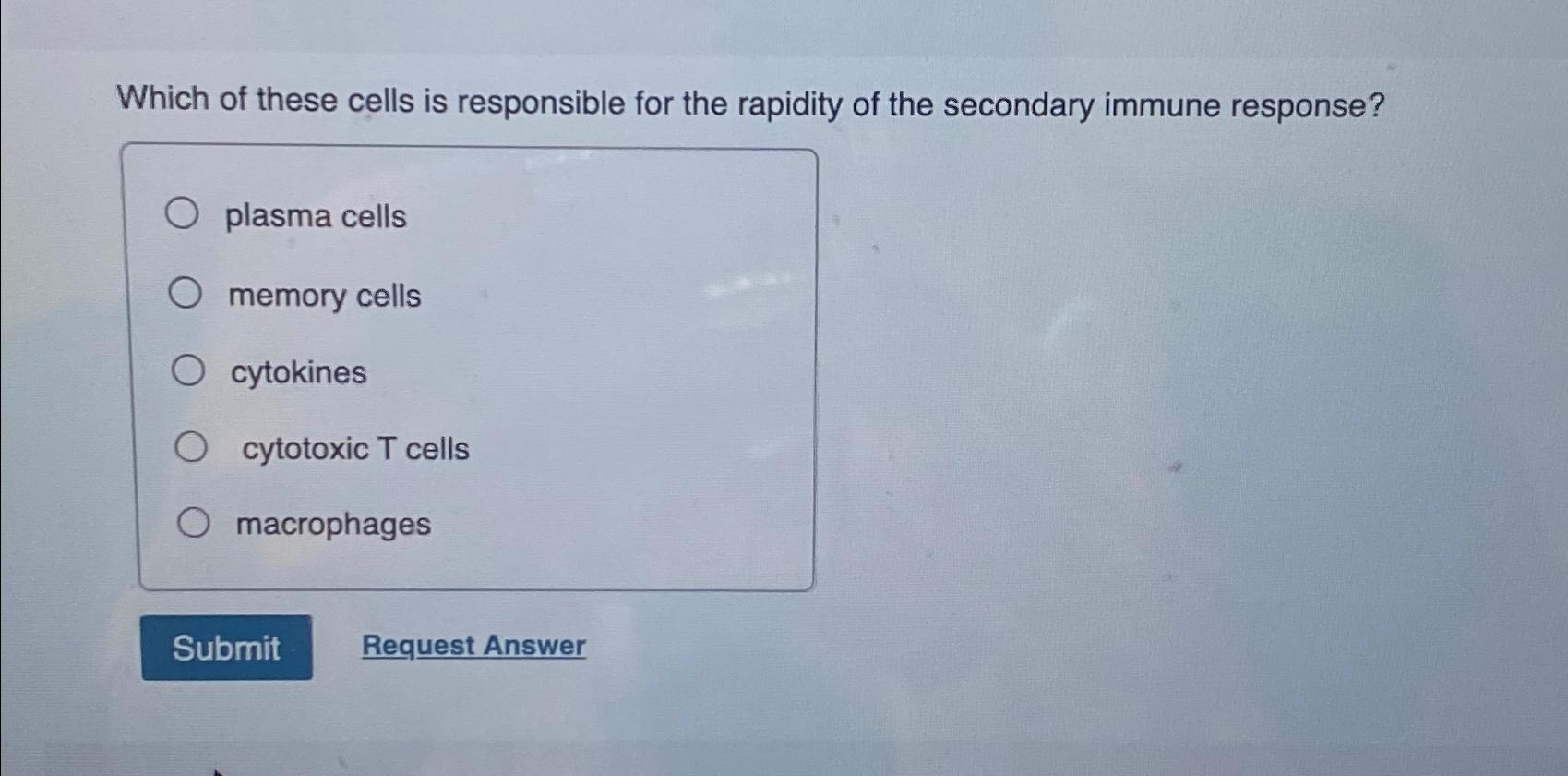 Solved Which of these cells is responsible for the rapidity | Chegg.com