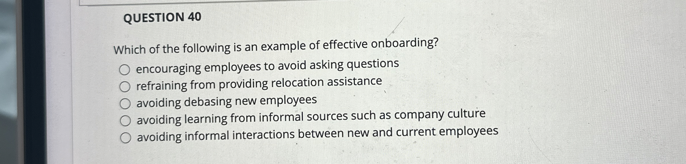 Solved QUESTION 40Which of the following is an example of | Chegg.com