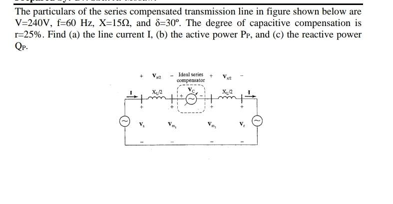 Solved The particulars of the series compensated | Chegg.com