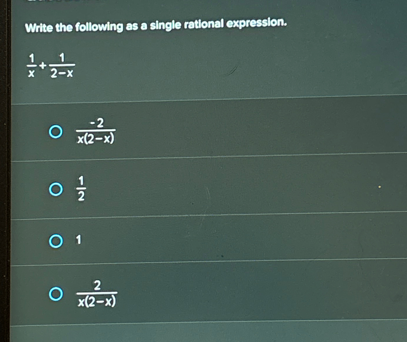 Solved Write the following as a single rational | Chegg.com