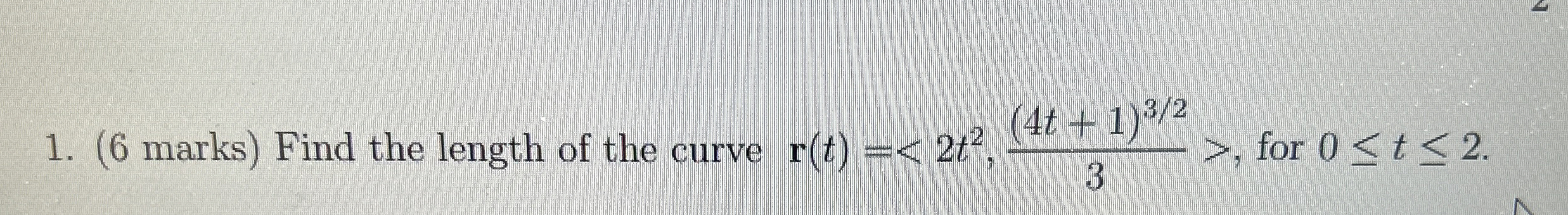 Solved (6 ﻿marks) ﻿Find the length of the curve | Chegg.com