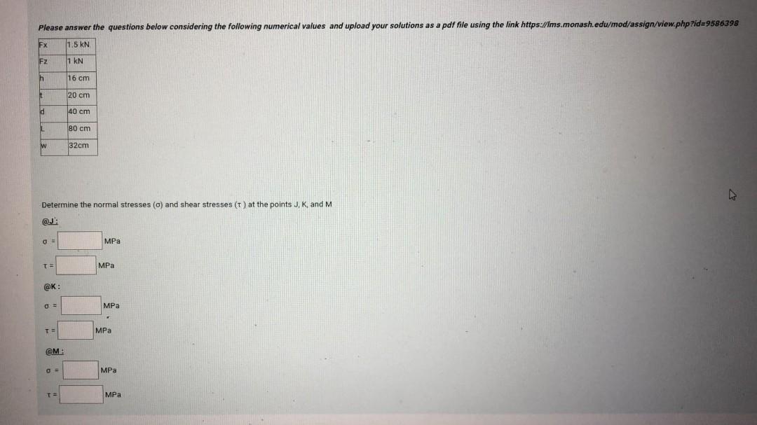 Solved The post shown in the figure below, consists of an L | Chegg.com