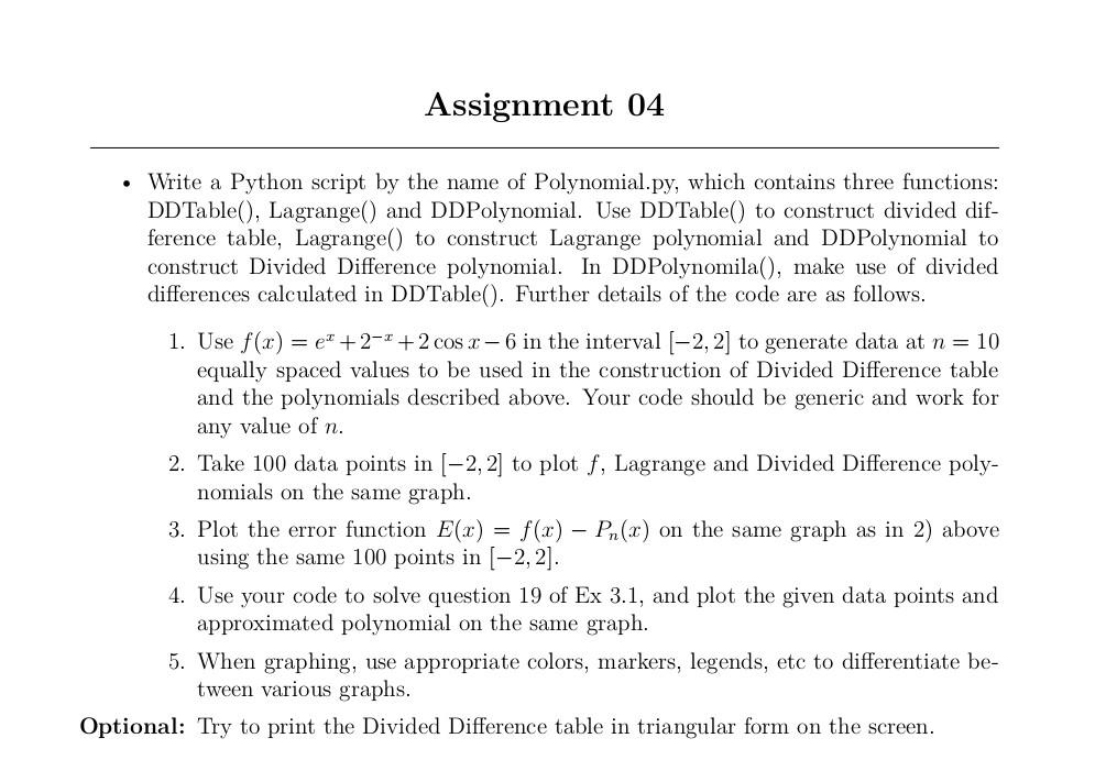 Solved - Write a Python script by the name of Polynomial.py, | Chegg.com