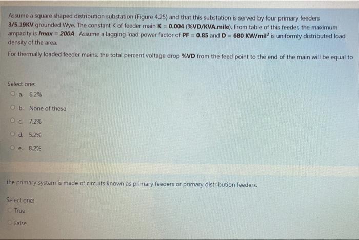 Assume a square shaped distribution substation | Chegg.com