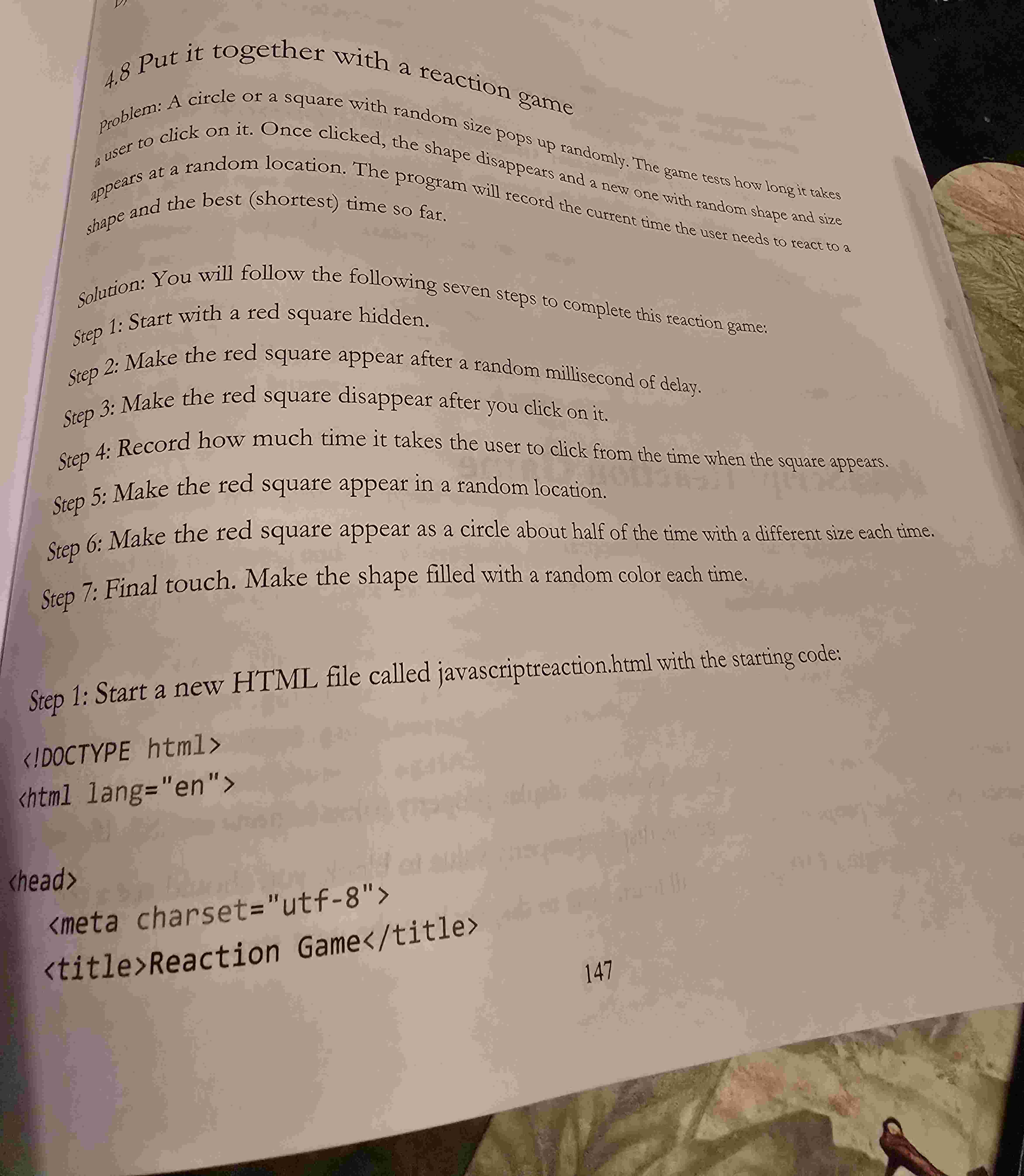 Solved Create a Javascript reaction game:A circle or a | Chegg.com