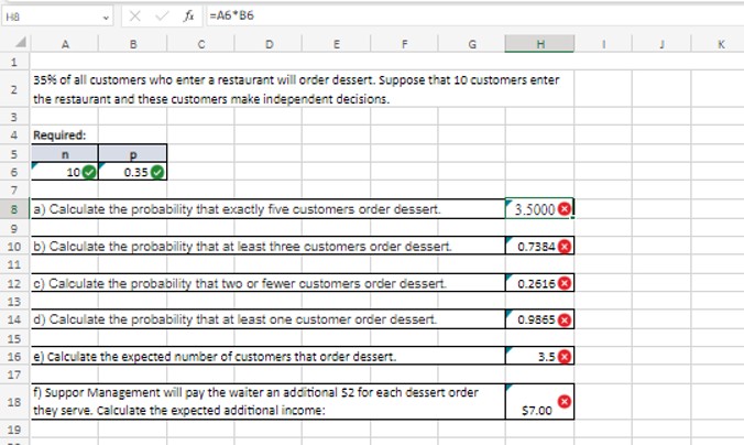 Solved excel formula please answers | Chegg.com