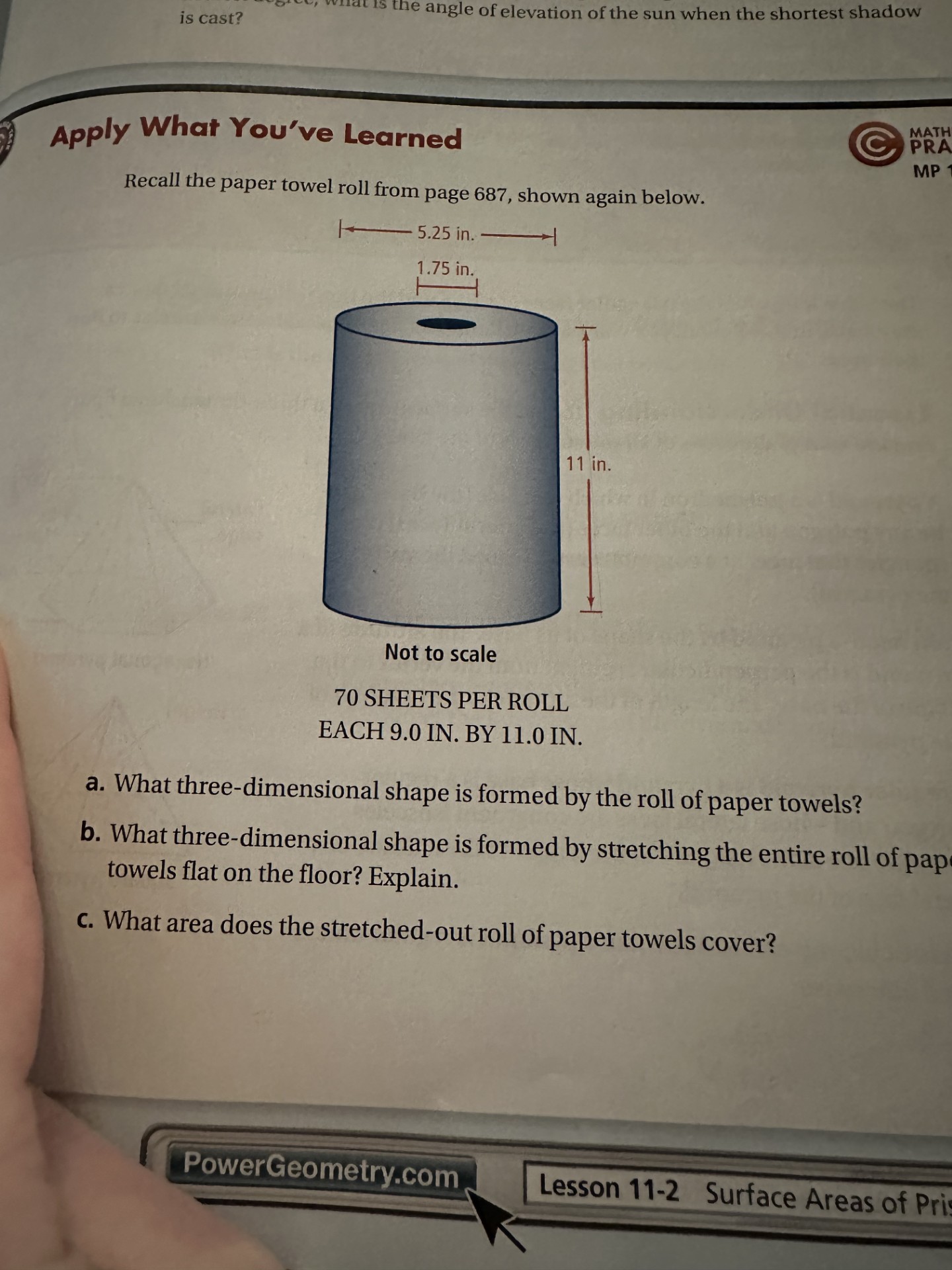 Solved Apply What You've LearnedRecall the paper towel roll | Chegg.com