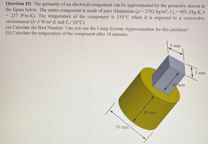 Solved Question D2: The geometry of an electrical component | Chegg.com