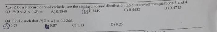 [Solved]: "Let Z be a standard normal variable
