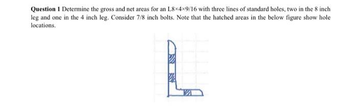 Solved Question 1 Determine the gross and net areas for an | Chegg.com