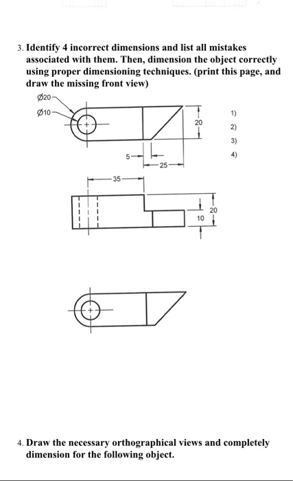 Solved 3. Identify 4 incorrect dimensions and list all | Chegg.com