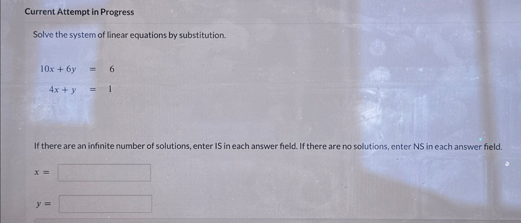 Solved Current Attempt in ProgressSolve the system of linear | Chegg.com