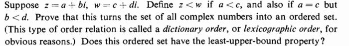 Solved Suppose z=a+bi,w=c+di. Define z | Chegg.com