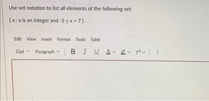 Solved Use set notation to list all elements of the | Chegg.com
