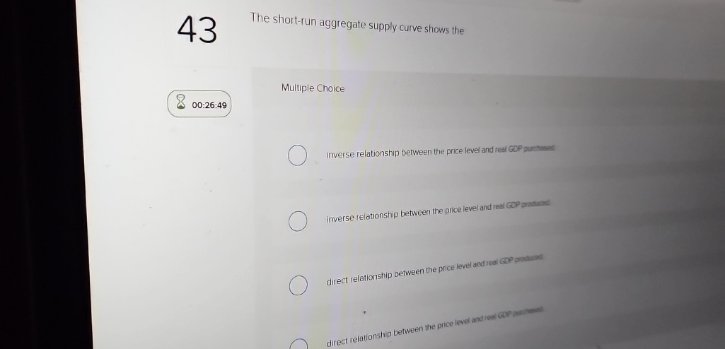 Solved The short-run aggregate supply curve shows | Chegg.com