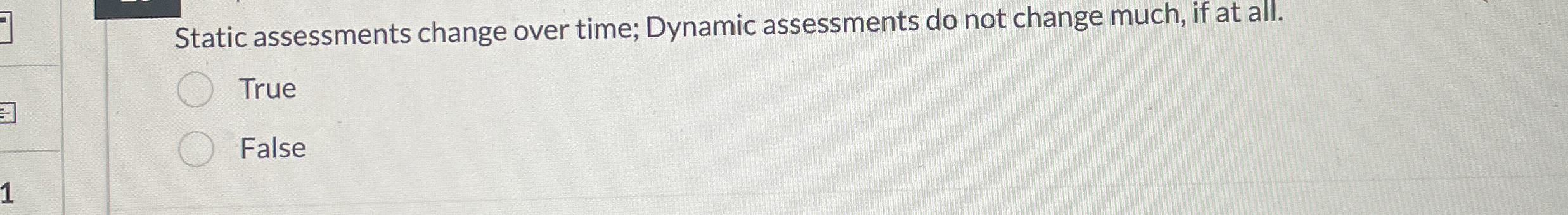 Solved Static assessments change over time; Dynamic | Chegg.com