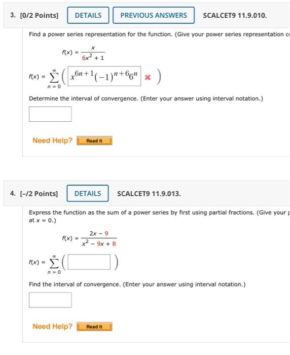 Solved 3. [0/2 points) DETAILS PREVIOUS ANSWERS SCALCET9 | Chegg.com