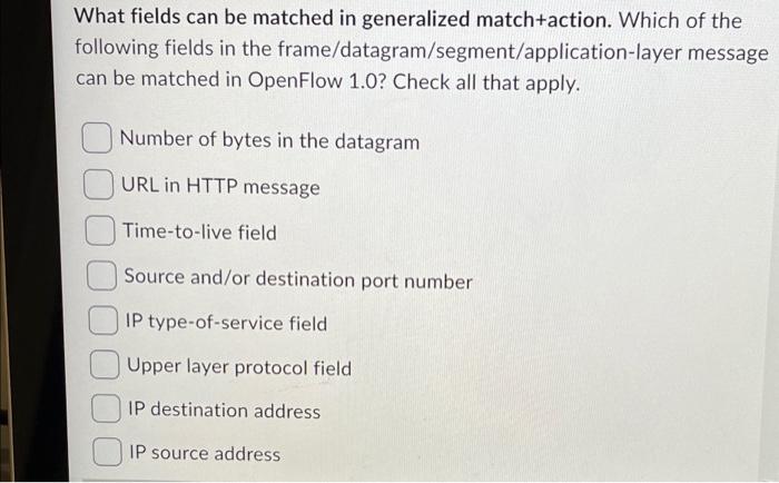 Solved What fields can be matched in generalized | Chegg.com