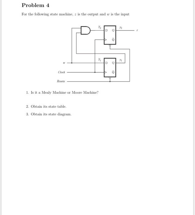 Solved Problem 4 For the following state machine, 2 is the | Chegg.com