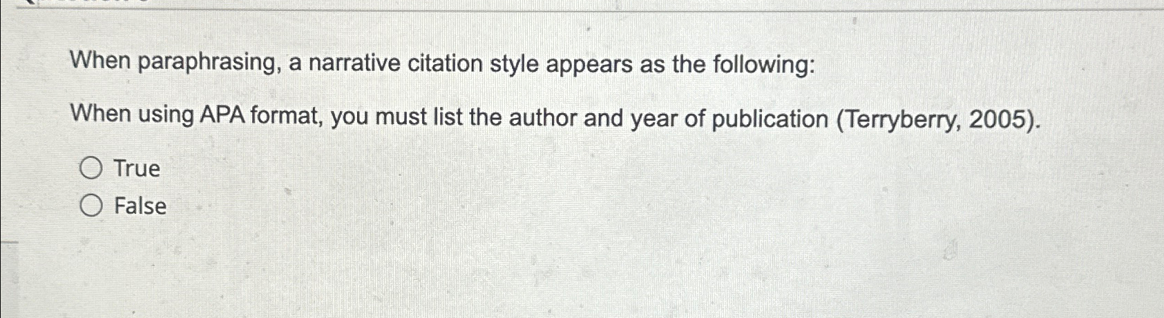 Solved When paraphrasing, a narrative citation style appears | Chegg.com