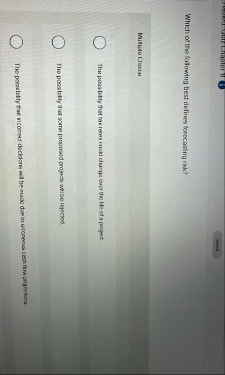 Solved Which of the following best defines forecasting | Chegg.com